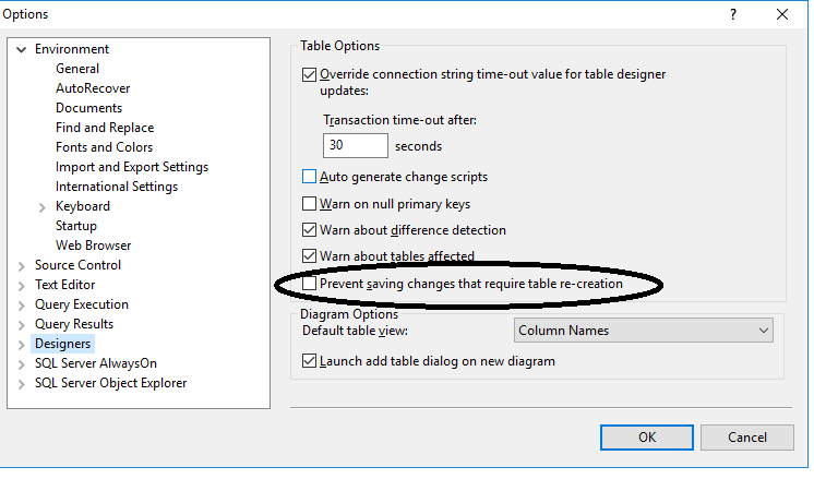 Prevent saving changes that require table re-creation Hatasının çözümü ...