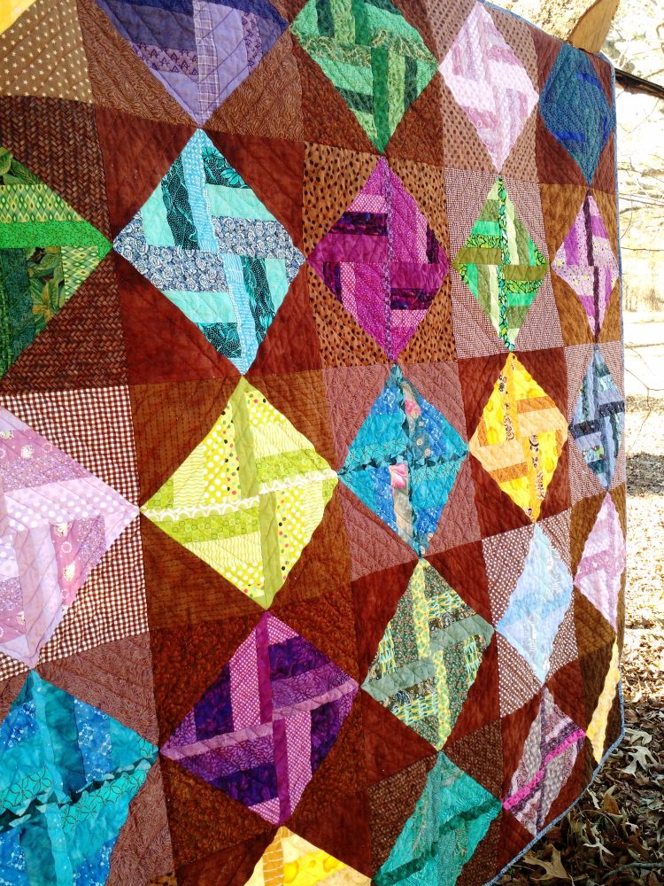 Kat & Cat Quilts: December's String Diamonds