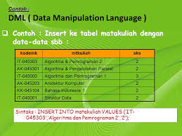 Pengertian DDL dan DML