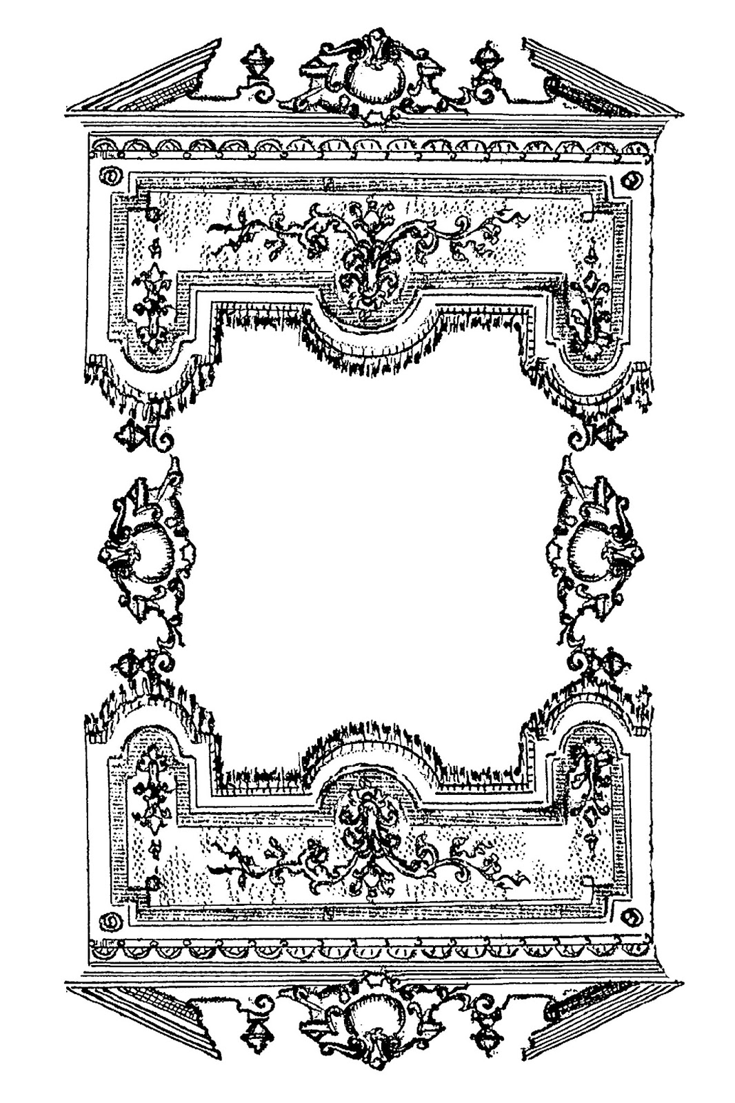 Digital Stamp Design: Decorative Frame Border Design Image Printable ...