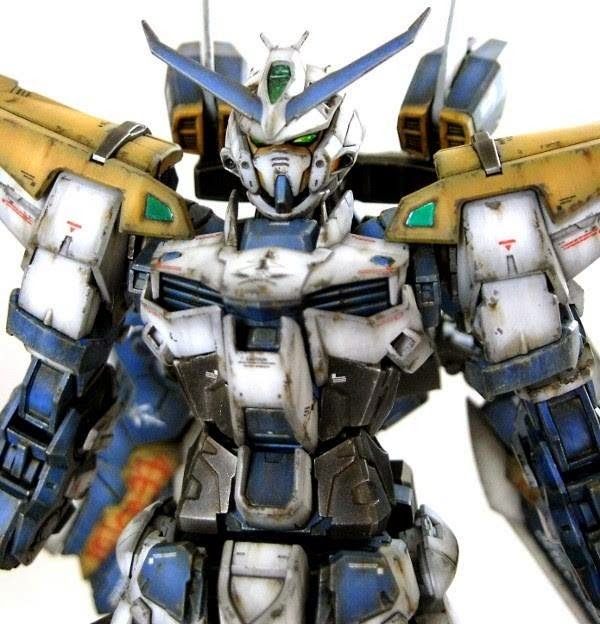 Gundam Family: MG Blue Frame Battle Damage Effect Painted Build
