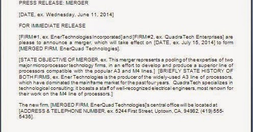 Two Company Merger Declaration Letter for News Paper