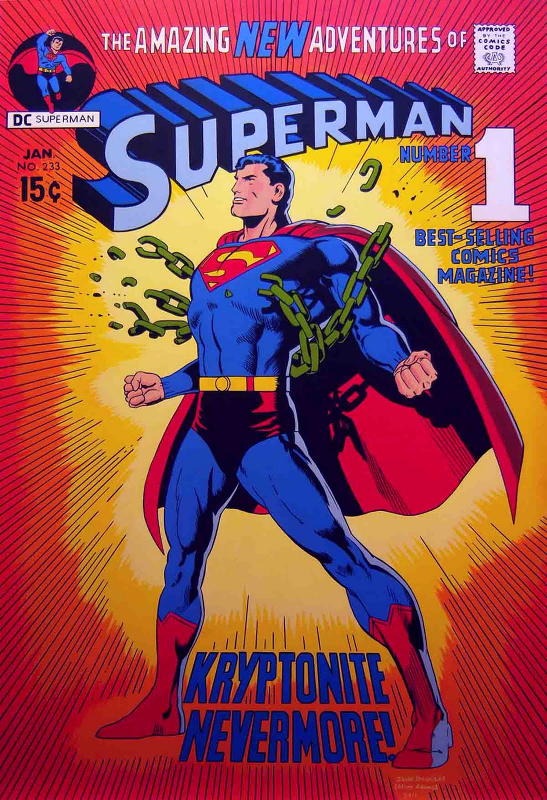The John Douglas (Mostly) Comic Book Art Site: Superman #233 - Cover ...