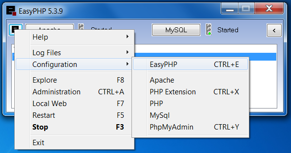 Lavori e Lavoretti: EasyPHP e Workbench: Apache e MySQL come servizi - Creare l'istanza DBA in ...