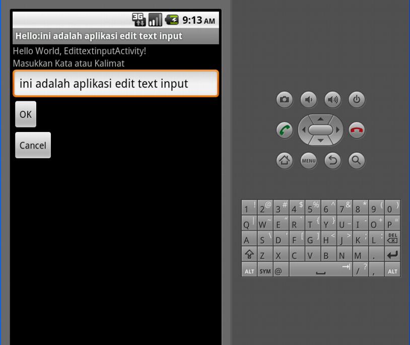 Mencoba belajar: Android : Membuat Edit Text Input