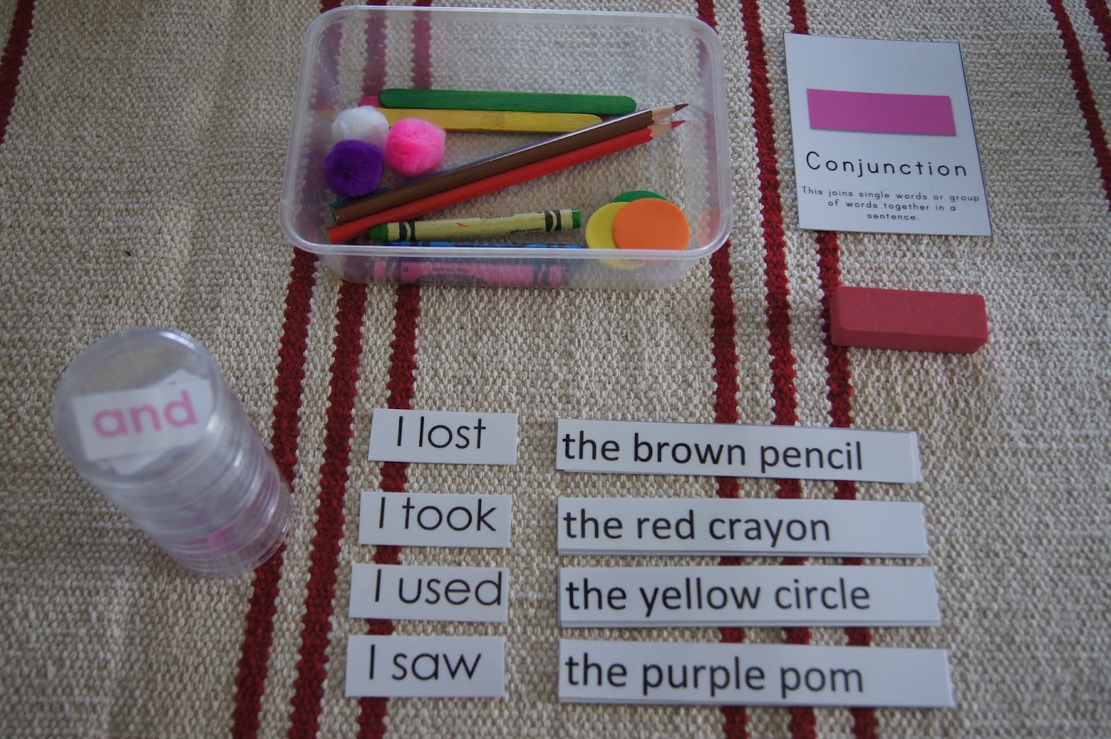 Conjunction Introduction, Montessori Grammar At Home - "Making ...