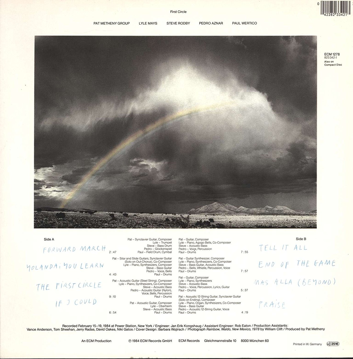 Preciosa Música: Pat Metheny Group - First Circle (1984)