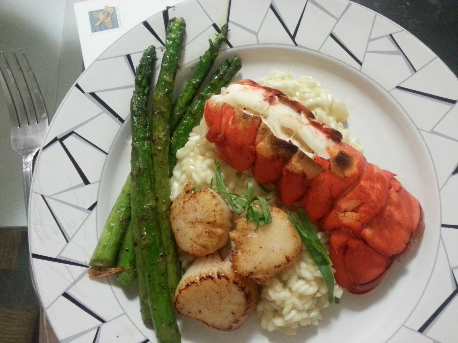 Lobster with lemon tarragon risotto