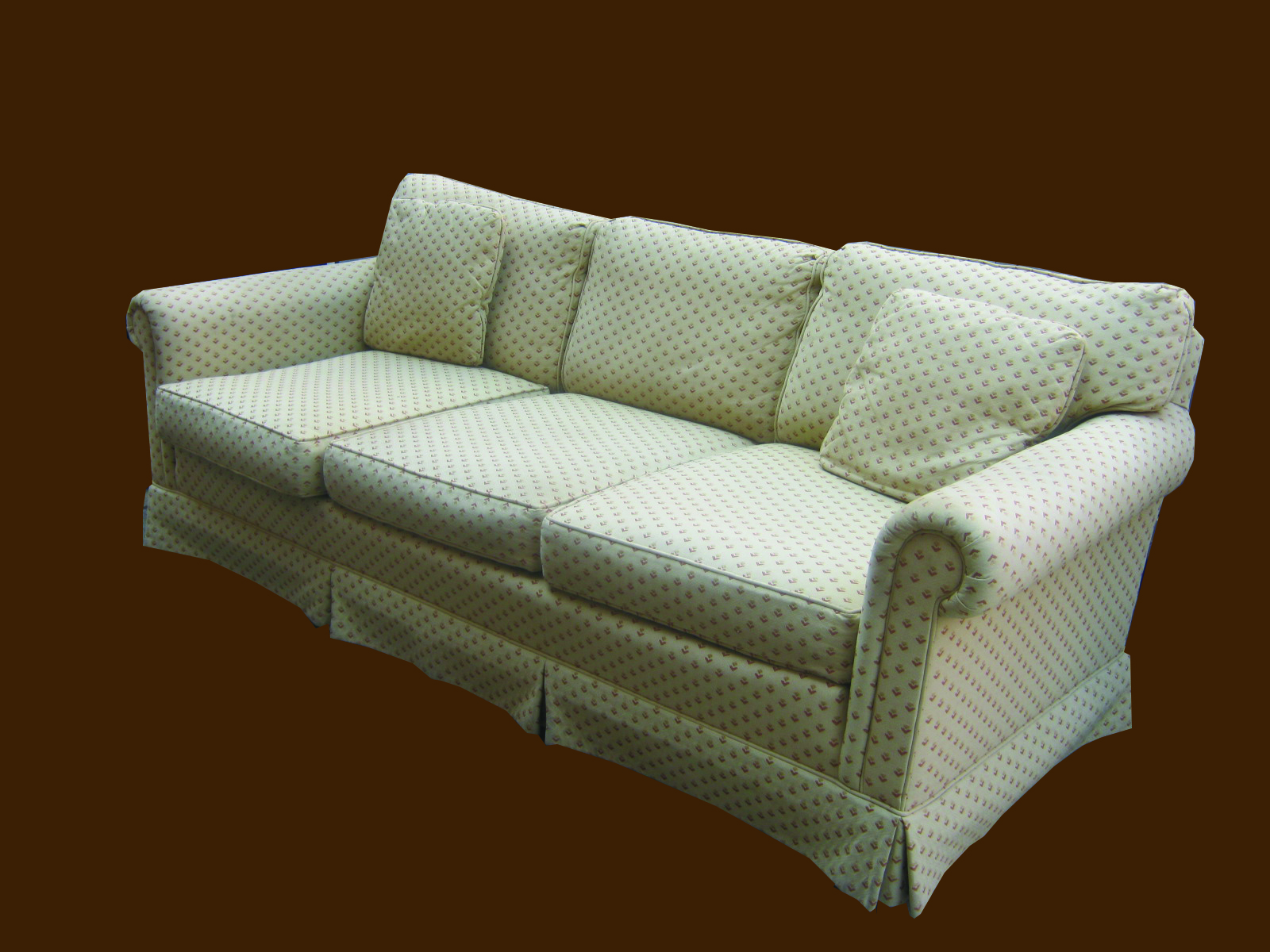 Uhuru Furniture & Collectibles: Traditional Skirted Sofa- SOLD