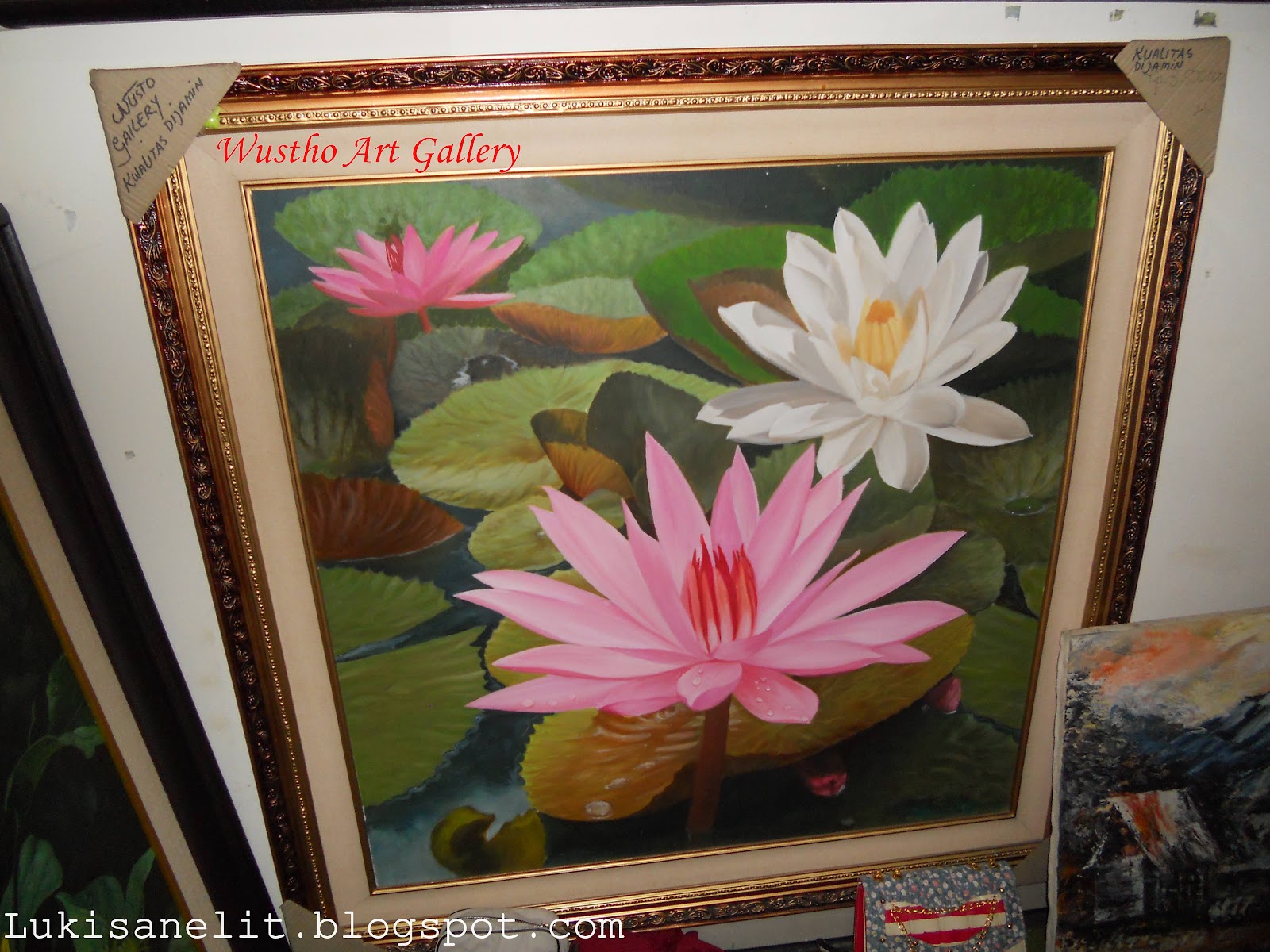 Wustho Art Gallery: LUKISAN MAWAR PINK DAN SAKURA