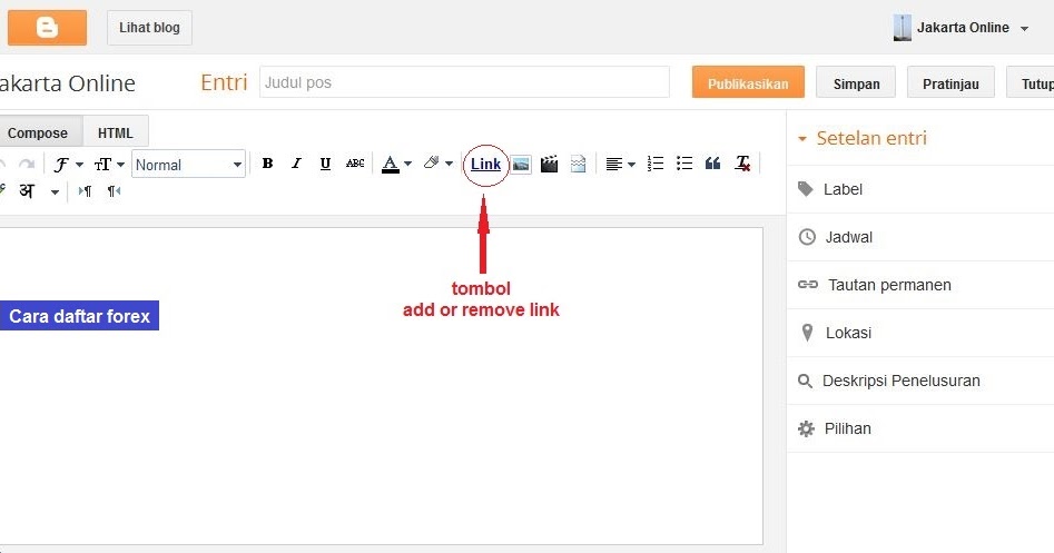 Kode HTML link internal & eksternal ~ Cara Gea