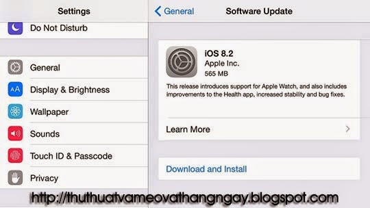 Mới ! Bản cập nhật iOS 8.2 | Viết bởi robinsoncusto