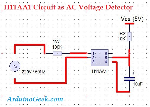 Simple AC Voltage Detector Using Opto Coupler H11AA1 ~ Arduino Geek