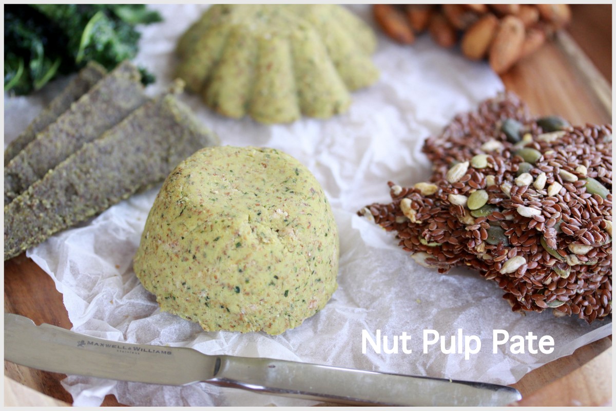 Nut Pulp Pate on a Raw Platter and in Wraps