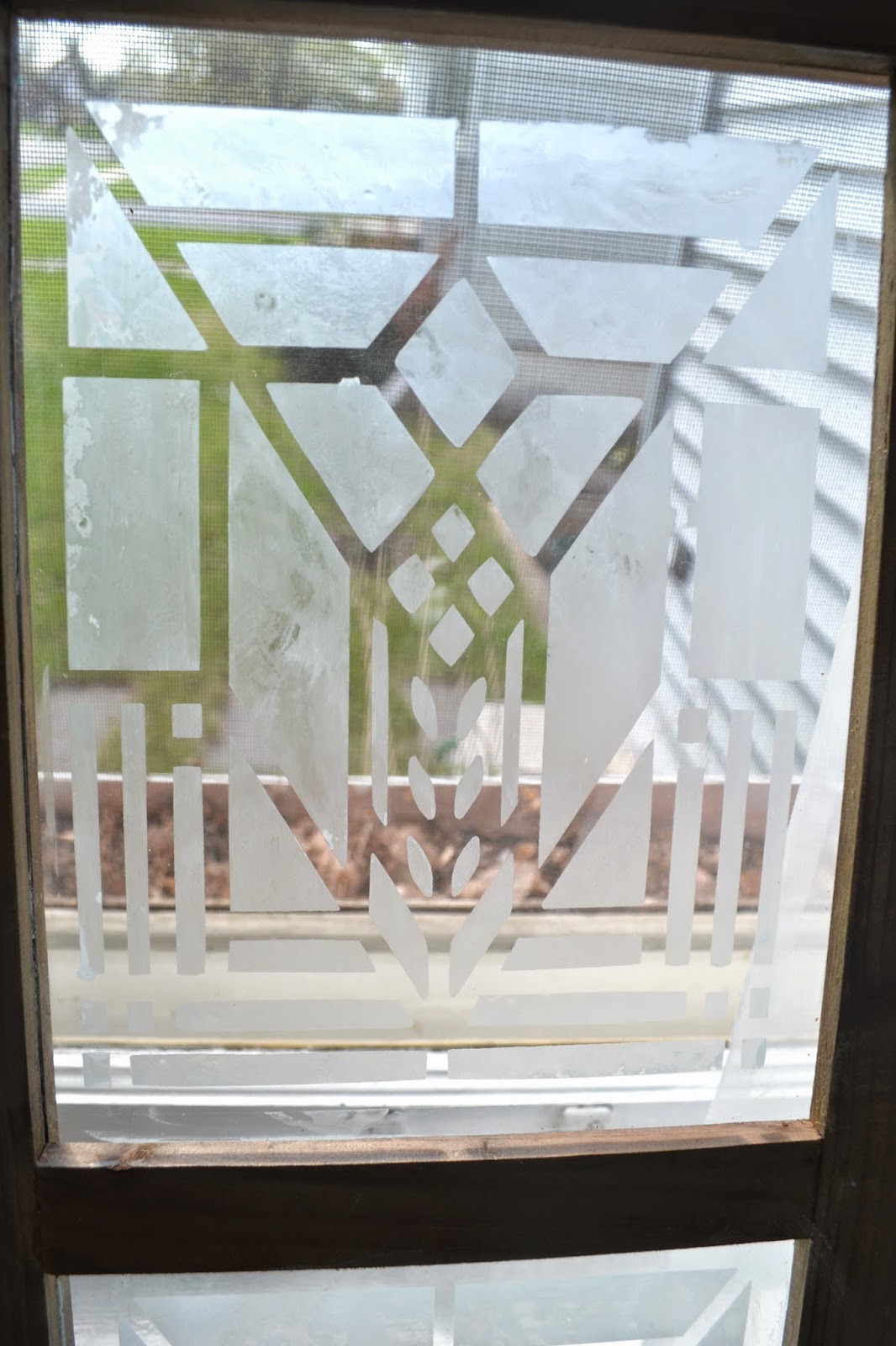 Our House in the Middle of Our Street: Etched Glass Window Frame