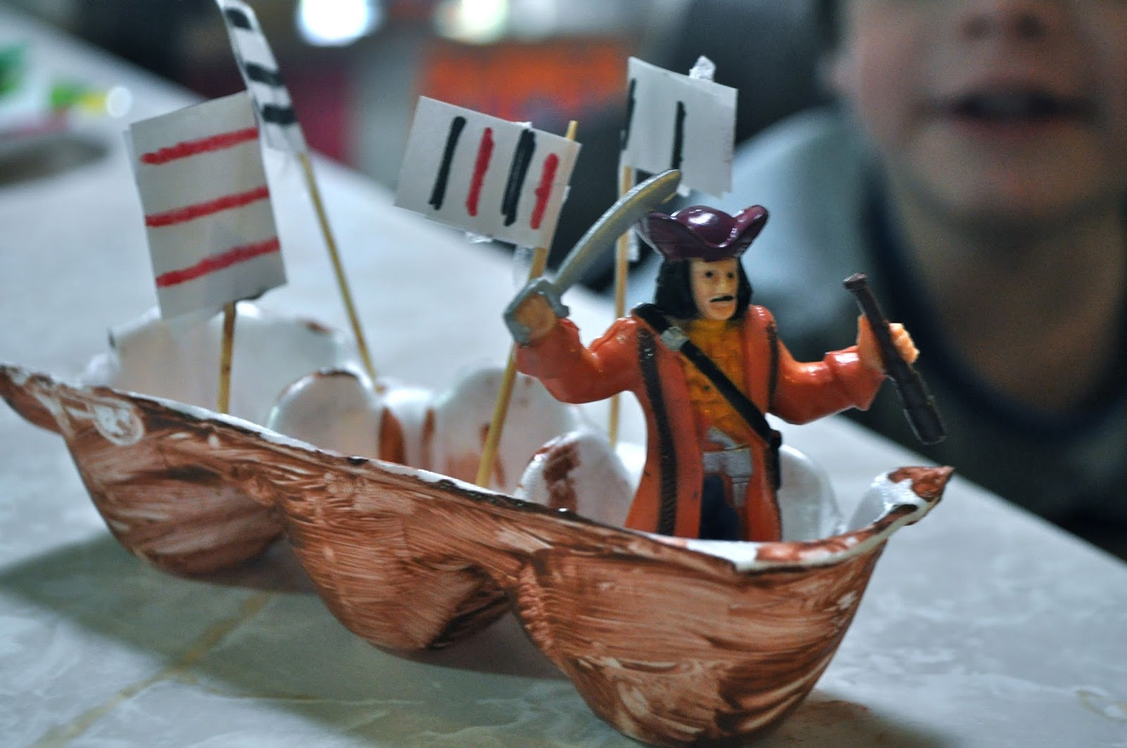 Minding Monkeys: Pirate Letter Hunt and Egg Carton Pirate Ship