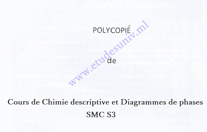 chimie descriptive s6