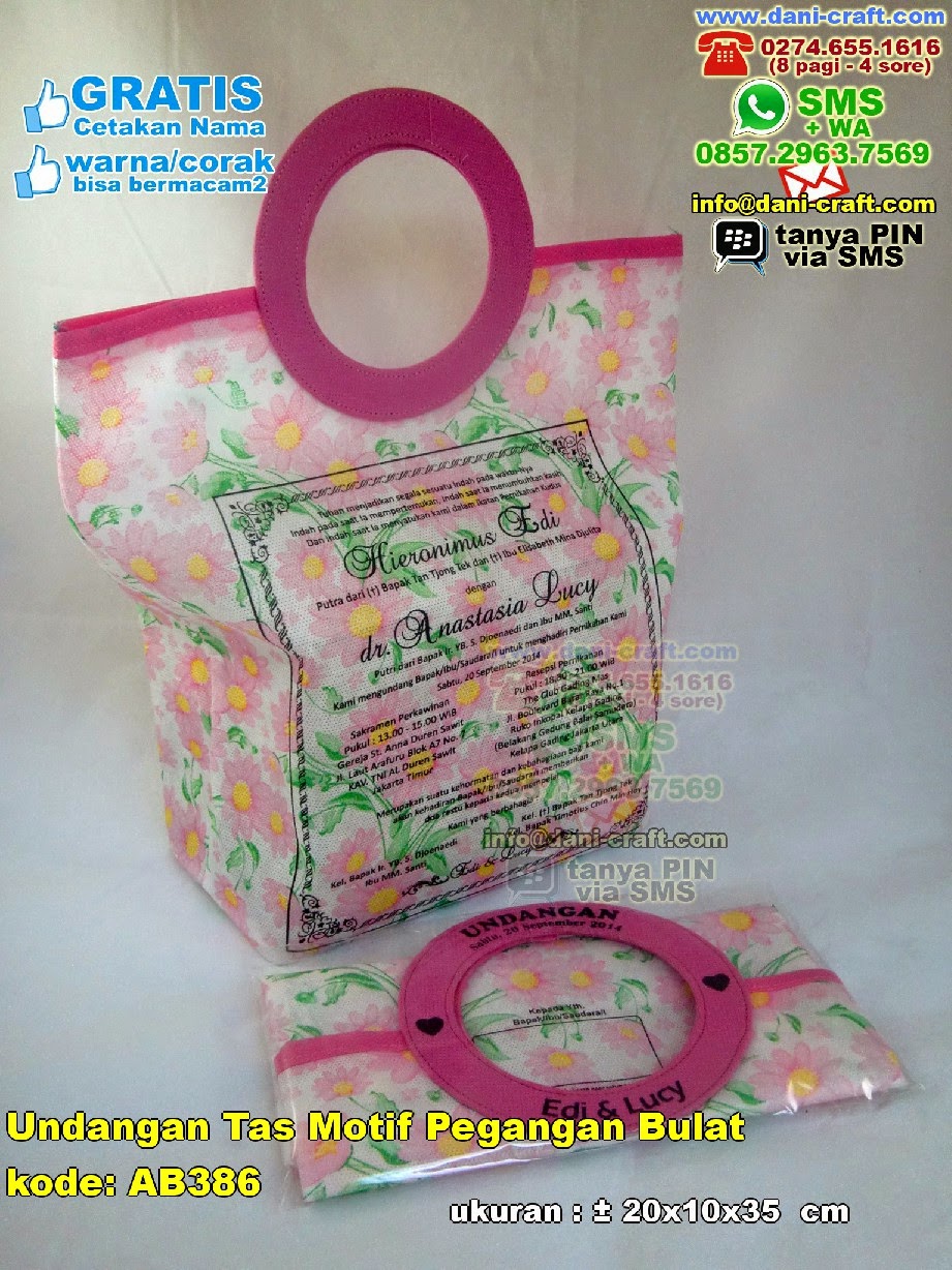 Undangan Tas Motif Pegangan Bulat | Souvenir Pernikahan