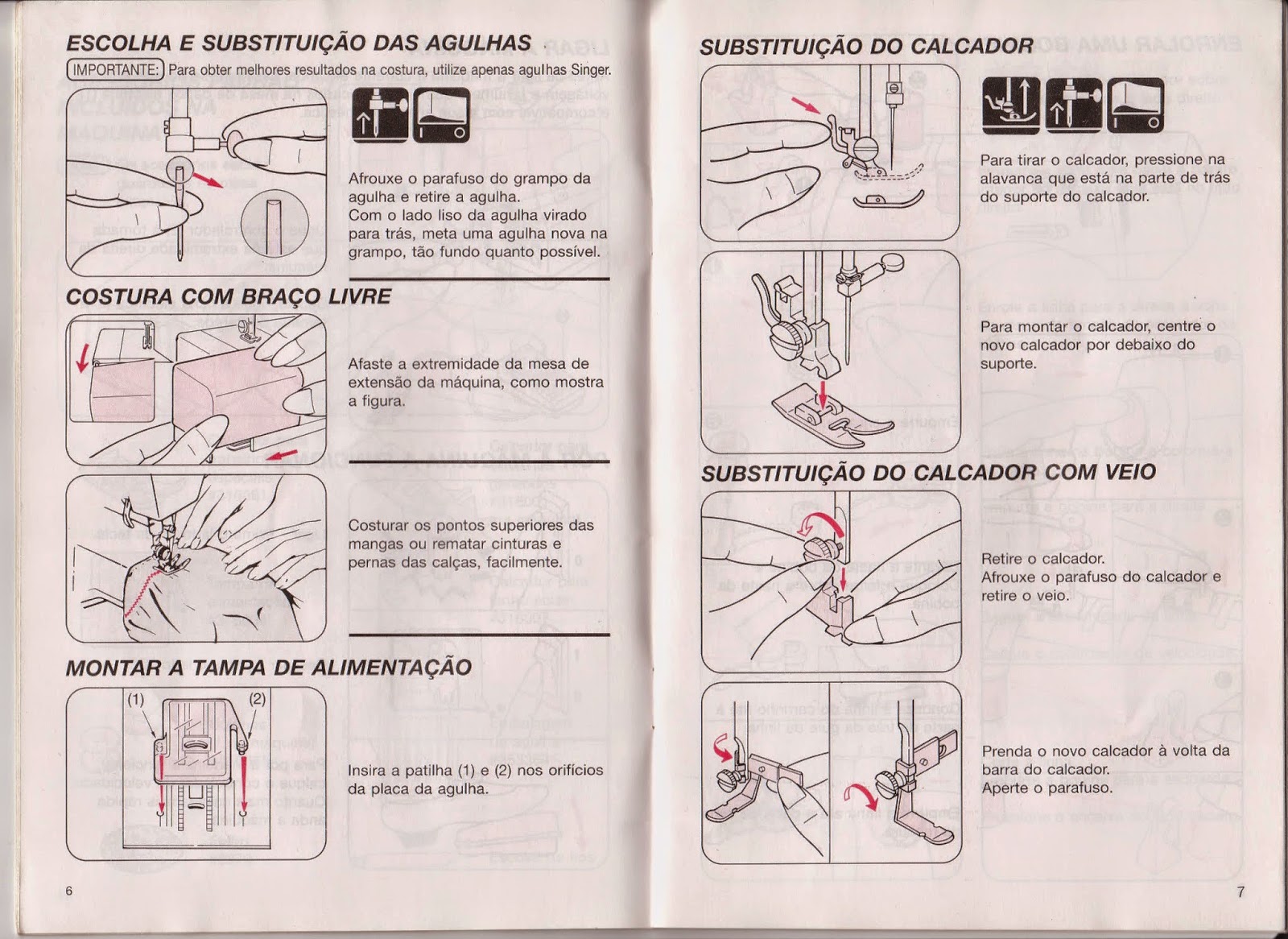 Lãs com Tons: Manual de Instruções da Singer mod. 345