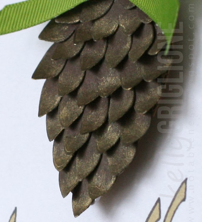 Notable Nest: 3D Paper Pine Cone Card