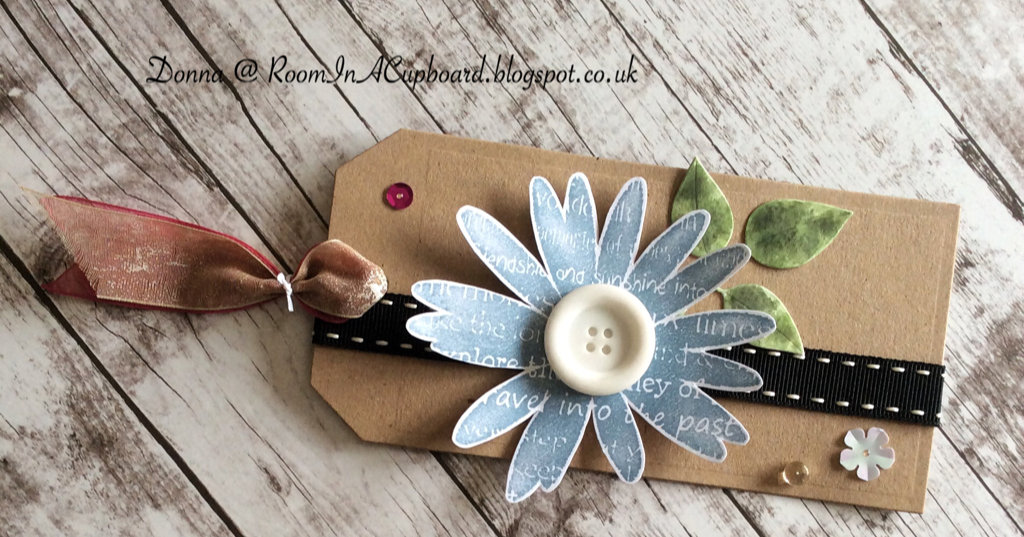 Room In A Cupboard...: Kraft Tag, Large Flower with Script, Ribbon