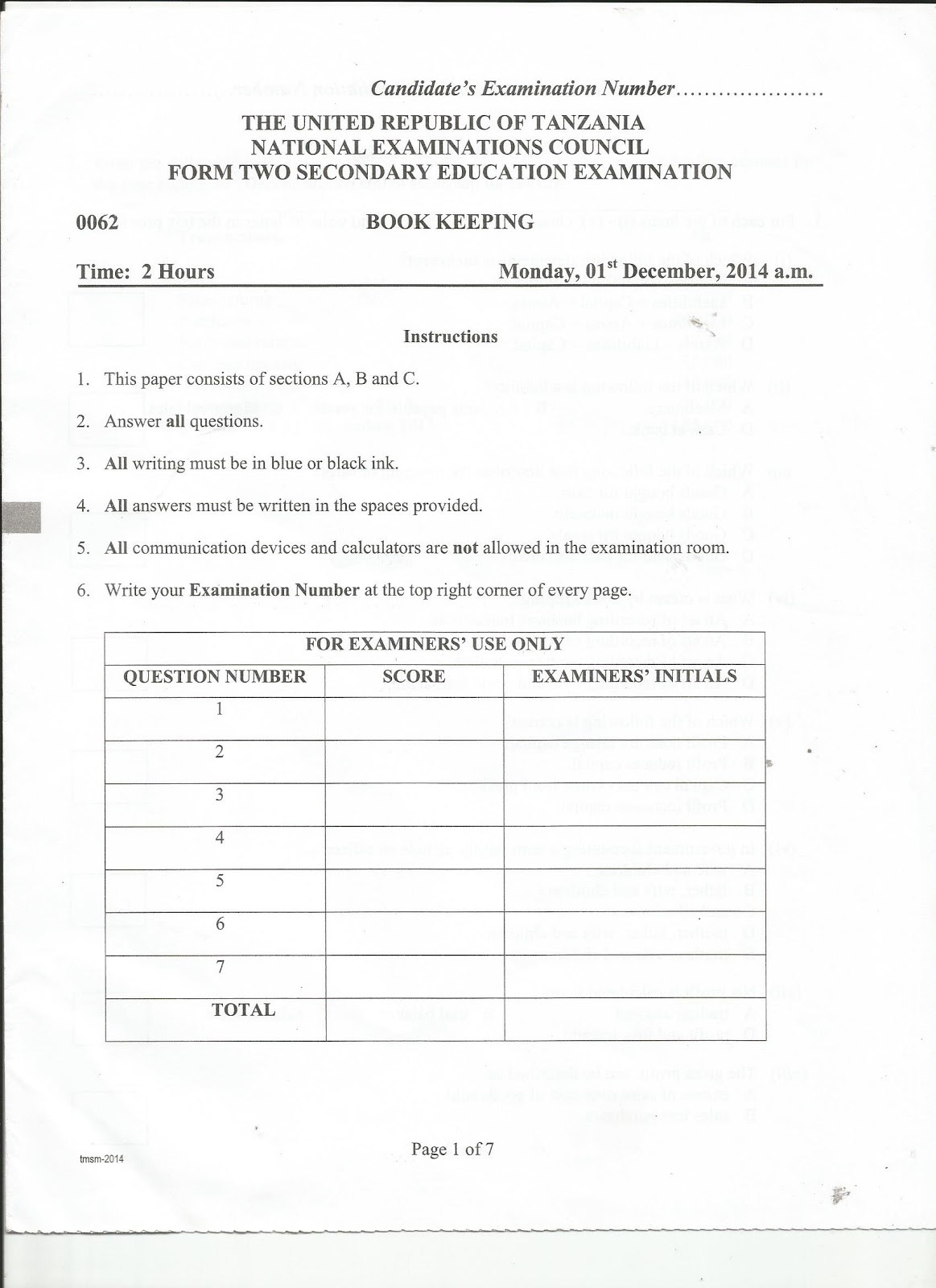 FORM TWO STUDY NOTES & PAST PAPERS BLOG: BOOK KEEPING--FORM TWO ...