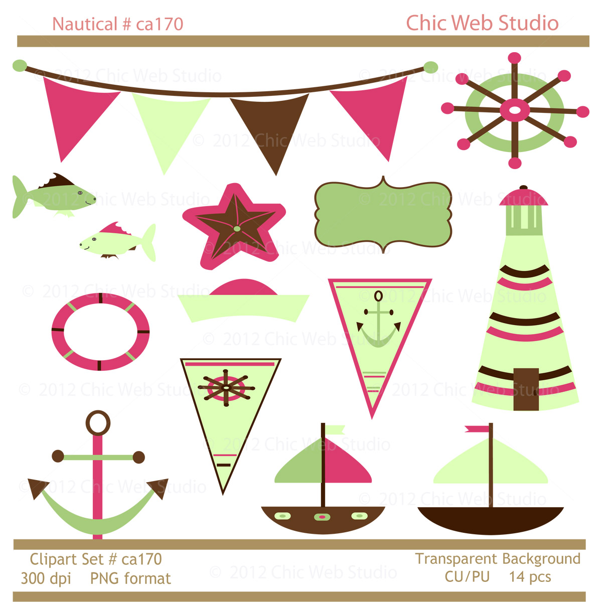 Chic Web Studio: Nautical Digital Clipart