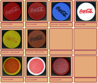 Tapas de botellas plásticas: Coca-Cola - Varios diseños y años