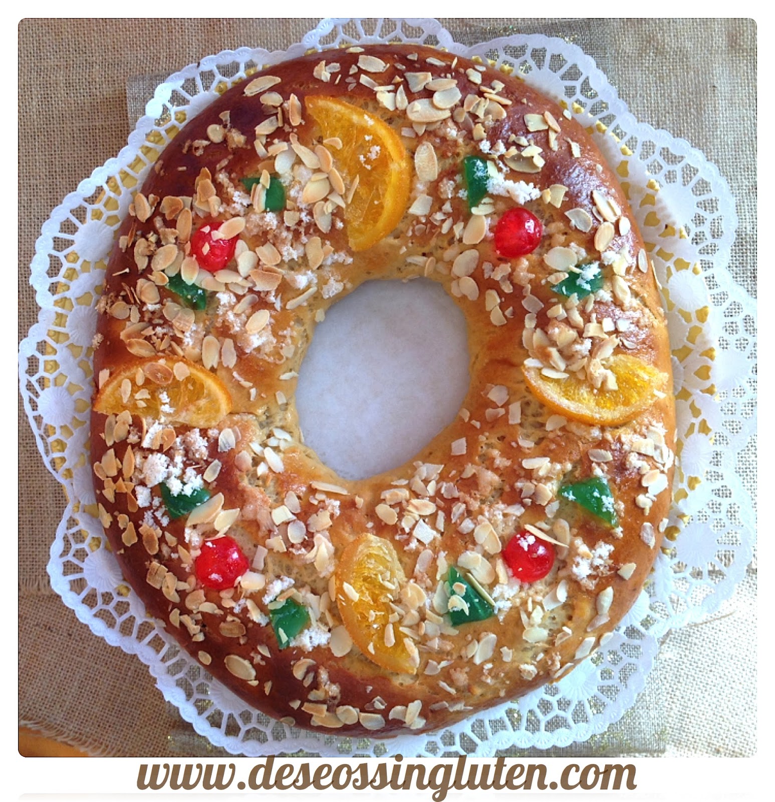 ROSCÓN DE REYES RELLENO DE TRUFA SIN GLUTEN