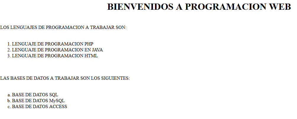 CODIGOS HTML: PROYECTO 01