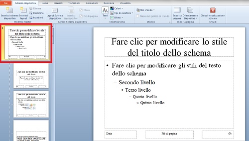 SCHEMA DIAPOSITIVA IN POWERPOINT