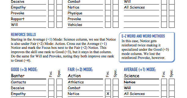 The Black Square: Atomic Robo RPG Character Generation Worksheet