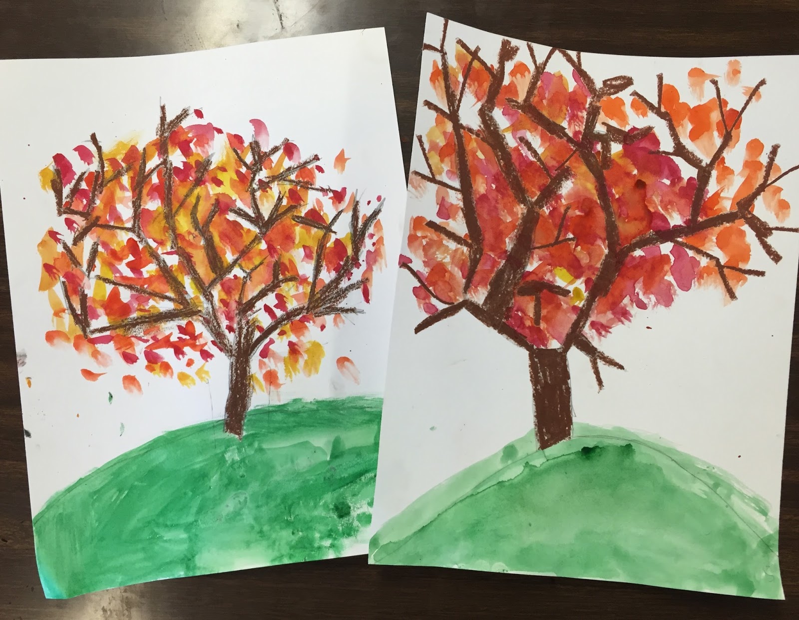 Elements of the Art Room: Kindergarten & First Fall "Y trees"