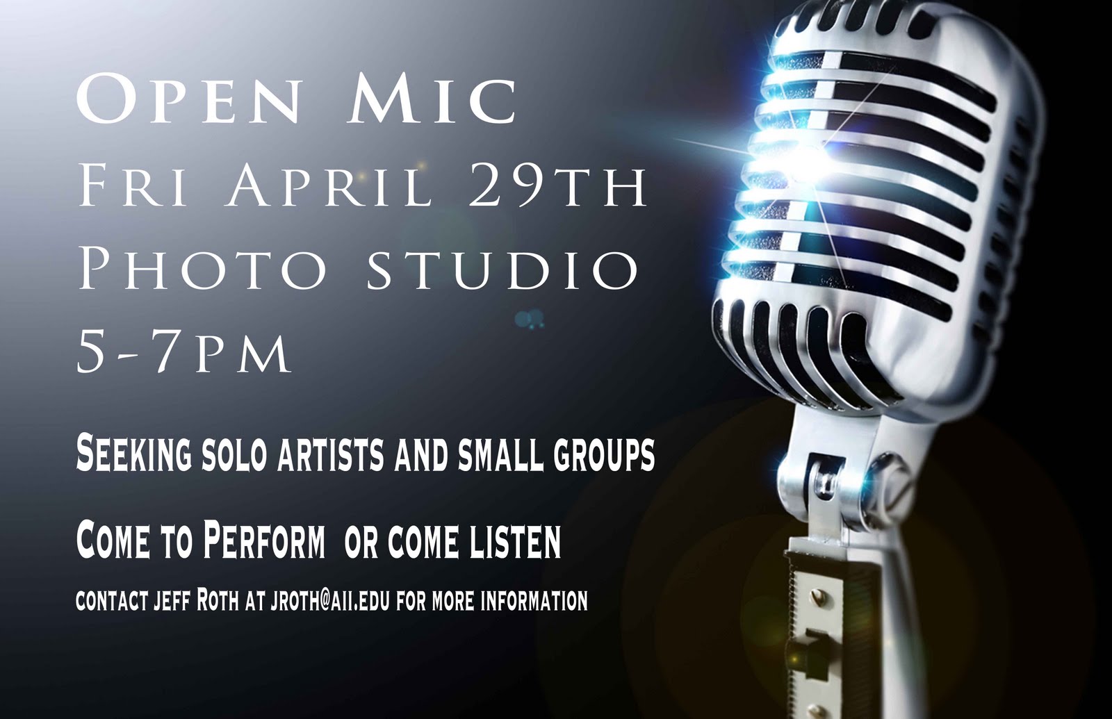 AiS Student Activity Center Online: Open Mic next Friday! Come listen ...