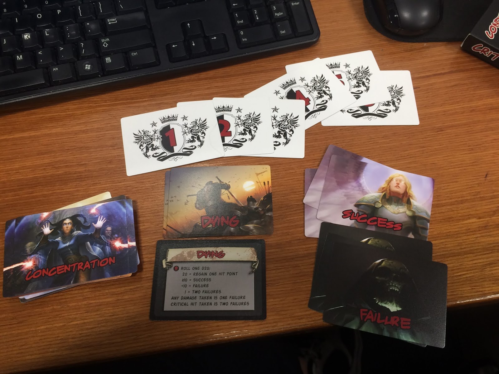 Halls of the Nephilim: Crit Games Condition and Combat Cards