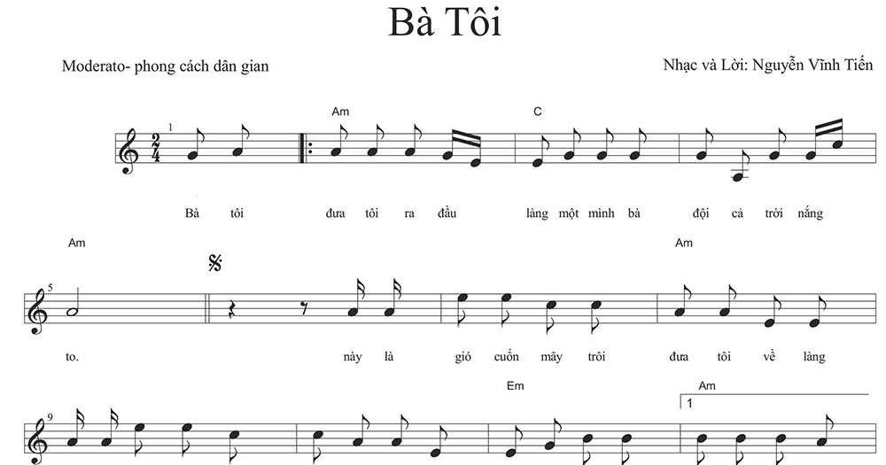 SHEET MUSIC FREE - Sheet PIANO FOR YOU ~ Sheet nhạc bài Bà tôi