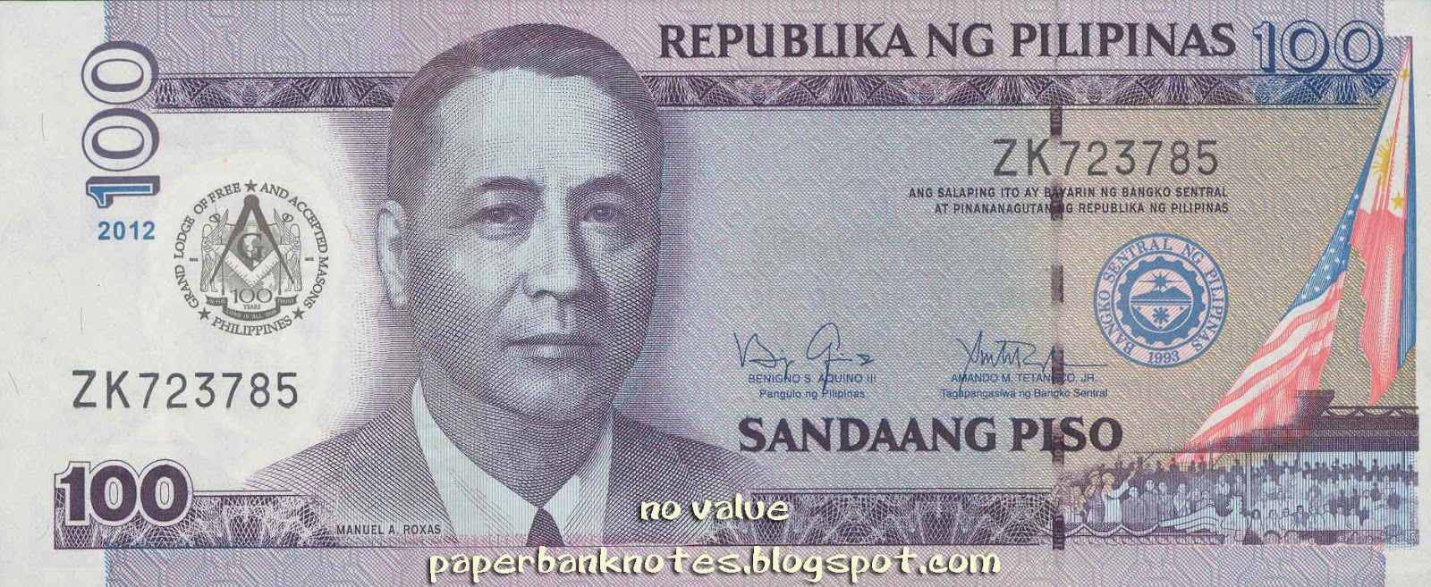 southeast asia: Philippines - 2012 100 Piso Famous Masons 100th Years ...