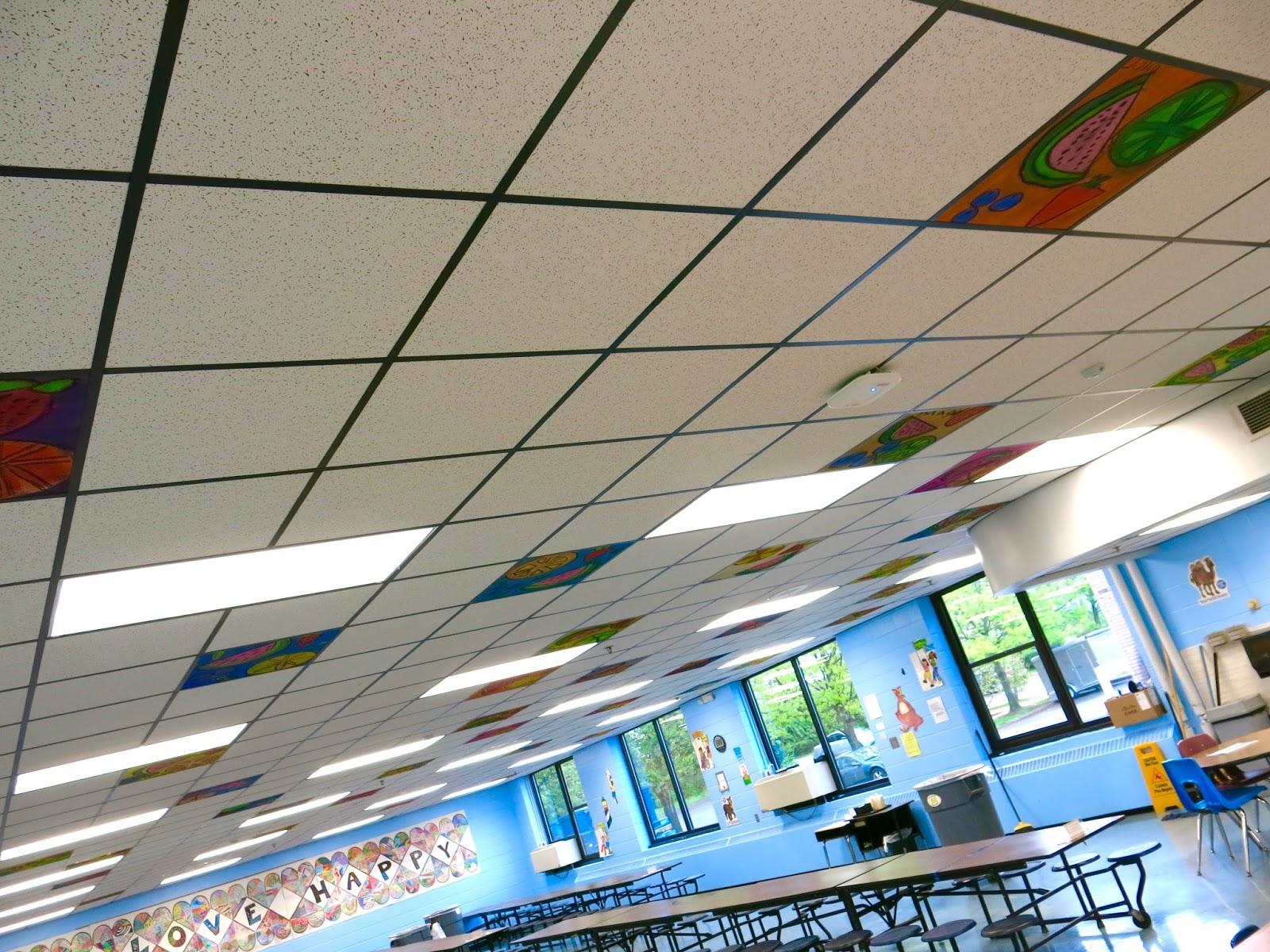 Cassie Stephens: In the Art Room: Fourth Annual Chalked Ceiling Tile Event!