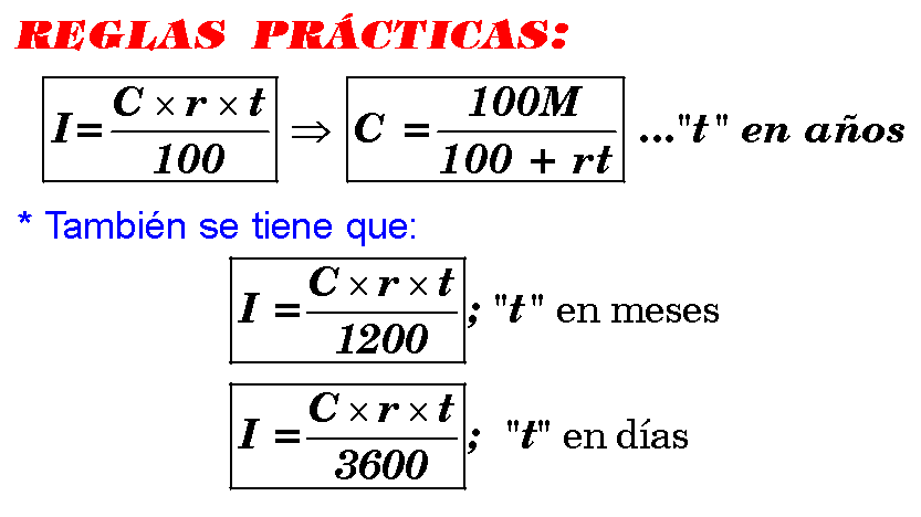 QUÉ ES LA REGLA DE INTERÉS SIMPLE EJEMPLOS