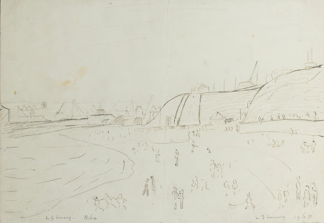 The Works of Laurence Stephen Lowry: 1960 - Figures on a Beach