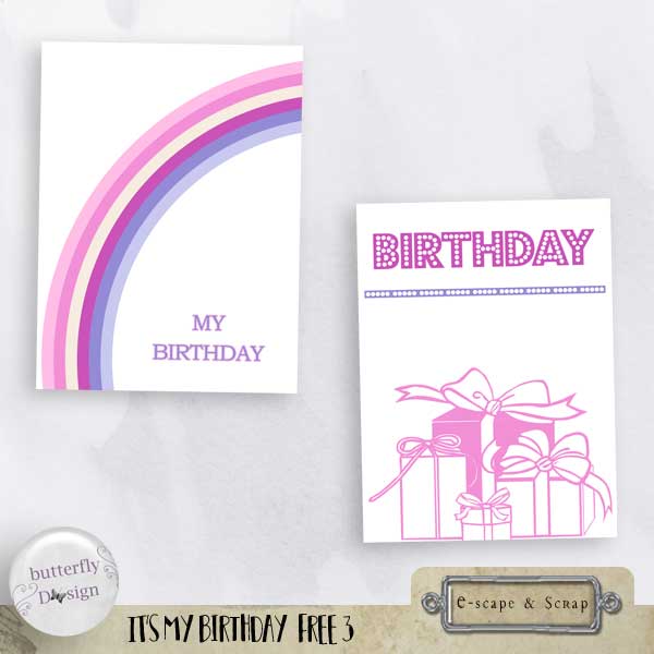 E-scape and Scrap: Freebie #3 - It's My Birthday from butterflyDsign