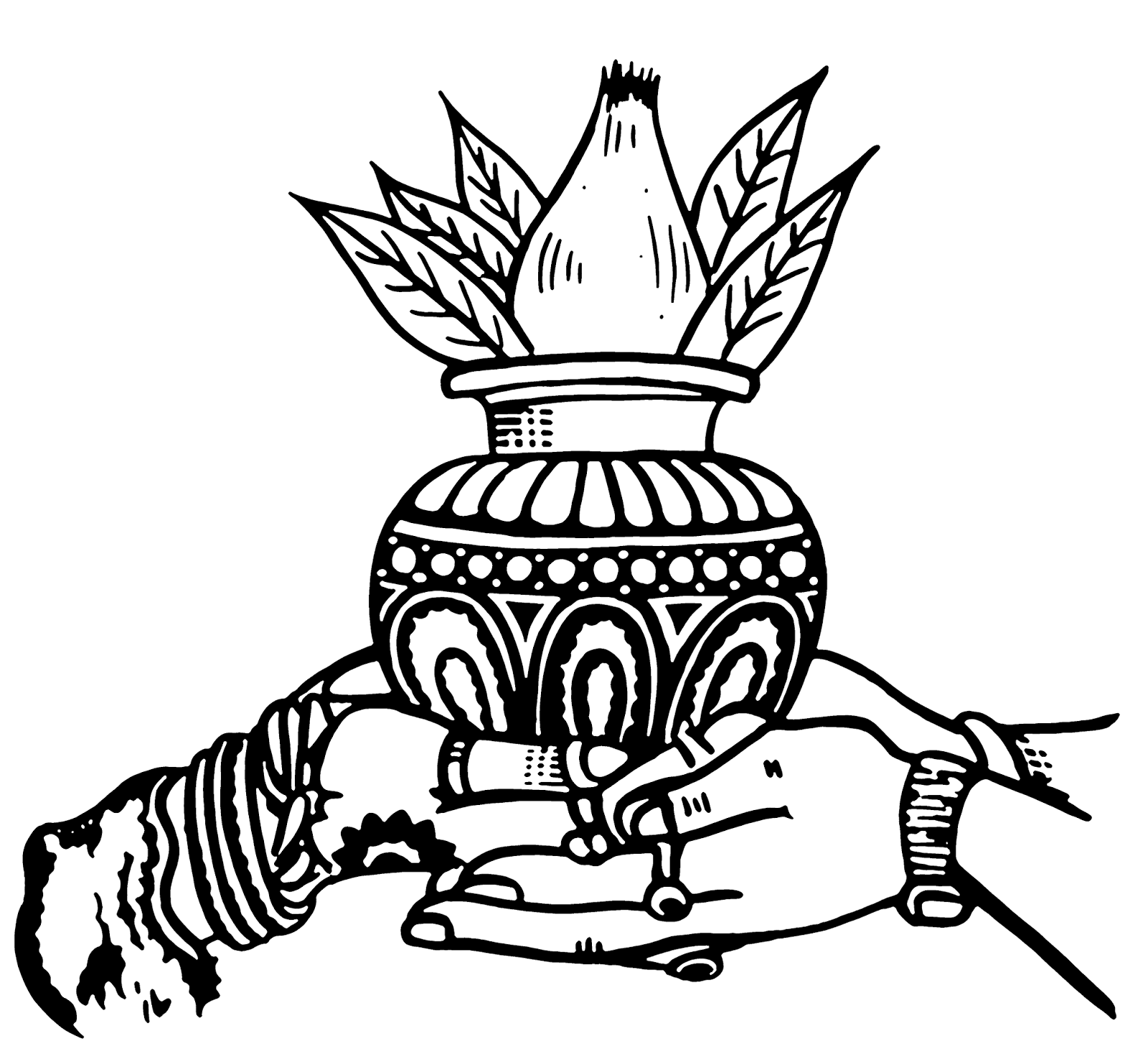 Tamil Cliparts: Printing Line art - 1 ( Ohm and Kalasam )