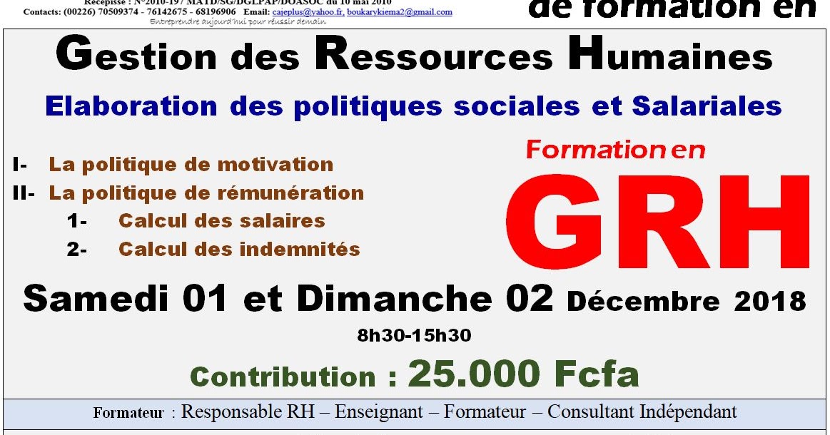 Formation en GRH : Élaboration des politiques sociales et Salariales