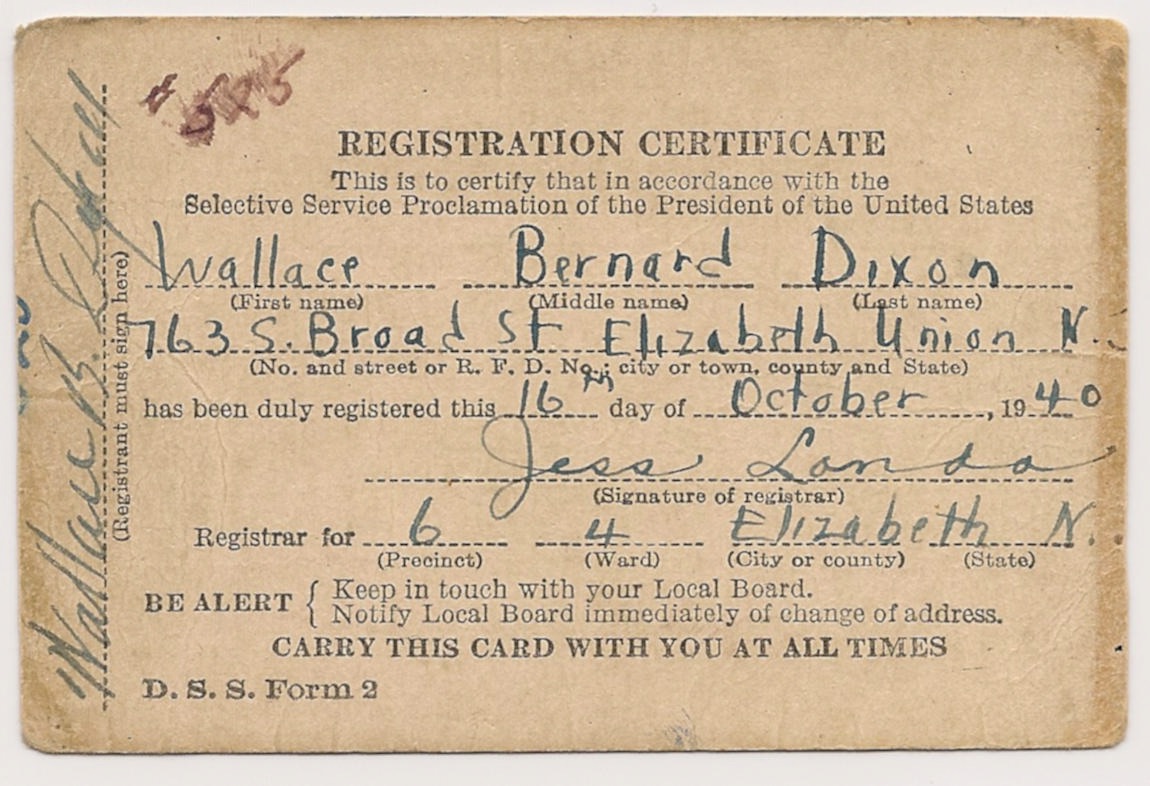 Rooted in Elizabeth: Wallace B. Dixon : WWII Deferment Classifications