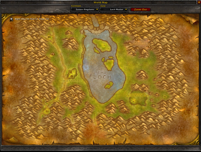Vanilla WoW Loch Modan Geography.