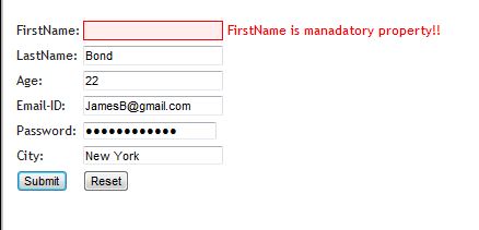 ValidationMessageFor HTML Helper in MVC3 Razor | 20Fingers2Brains