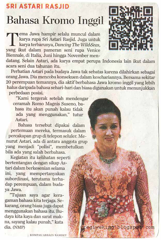 Clippings of Indonesian Women in Print Media: Astari Rasjid