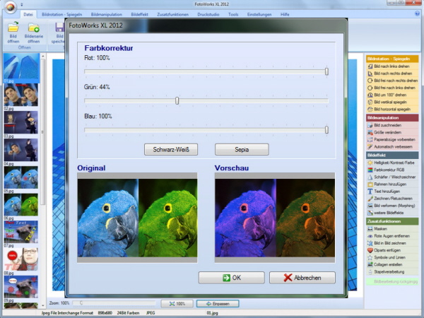 Bildbearbeitungsprogramm für Windows 7