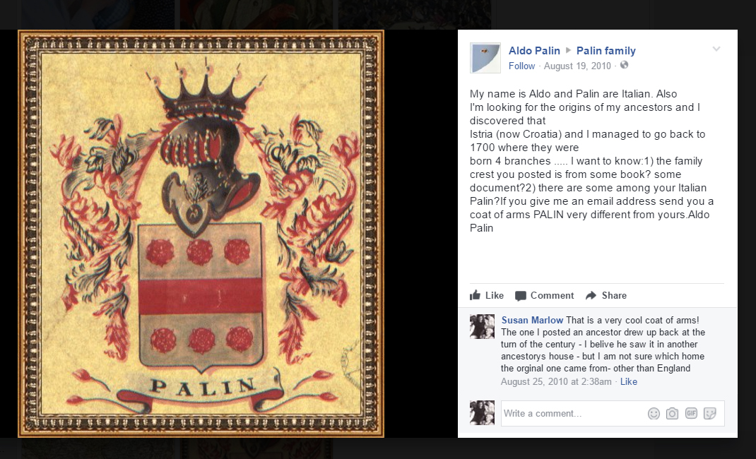 Palin Family History and Research: Is there a Palin Family Crest?
