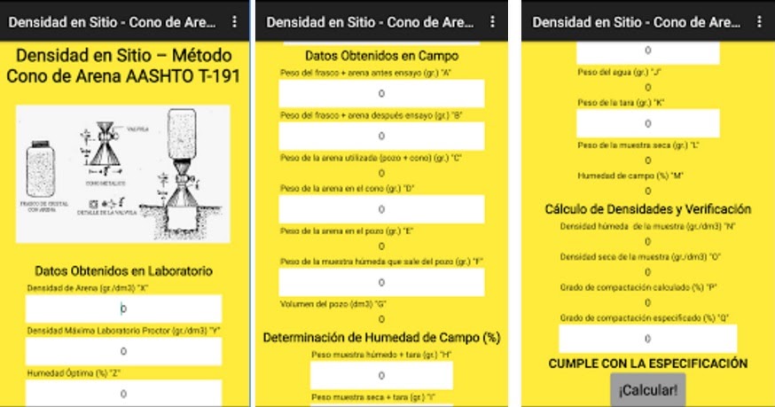 Determinar Densidad en Campo (In situ) Método Cono de Arena (aplicación ...